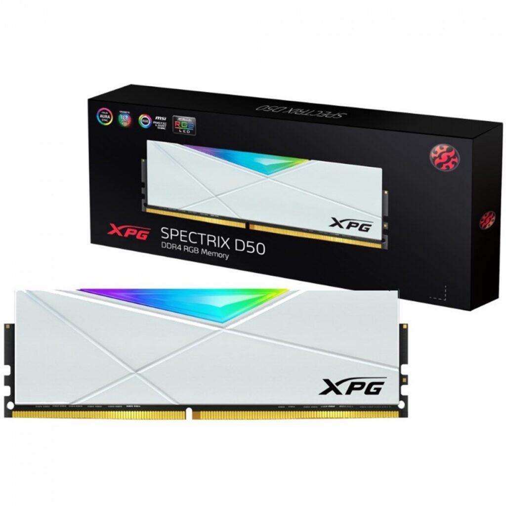 Memória XPG Spectrix D50 16GB 3200Mhz RGB DDR4 (1X16) – White – Império Teixeira