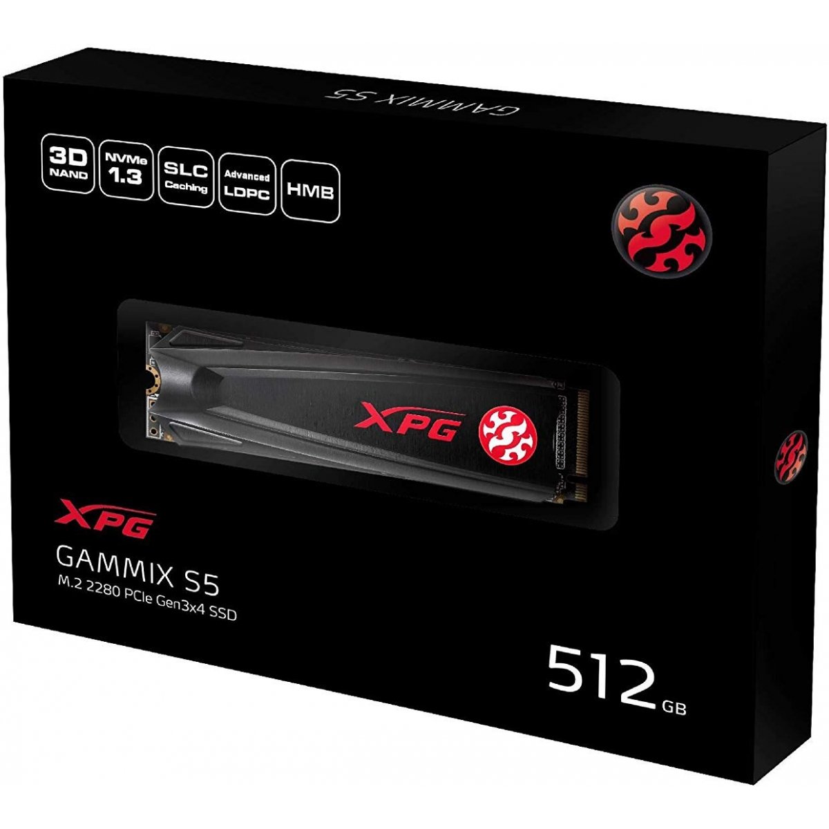 SSD XPG Gammix S5 512GB M.2 NVMe Leitura 2100MBs e Gravação 1500MBs ...